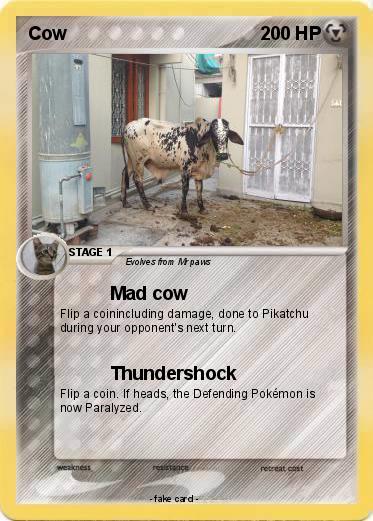 Pokémon Cow 583 583 - Mad cow - My Pokemon Card