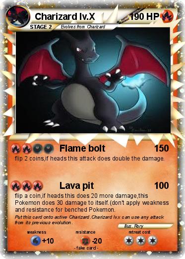 Pokémon Charizard lv X 80 80 - Flame bolt - My Pokemon Card