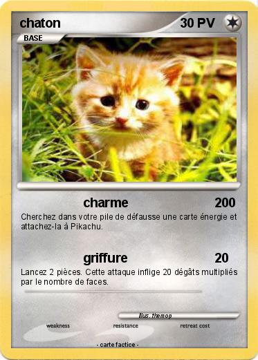 Pokémon chaton 874 874 - charme - Ma carte Pokémon