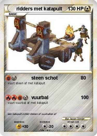 Pokémon ridders met katapult - steen schot - My Pokemon Card