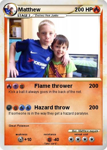Pokémon Matthew 802 802 - Flame thrower - My Pokemon Card