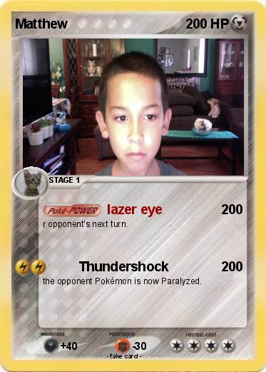 Pokémon Matthew 822 822 - lazer eye - My Pokemon Card