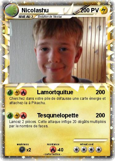 Pokémon Nicolashu - Lamortquitue - Ma carte Pokémon