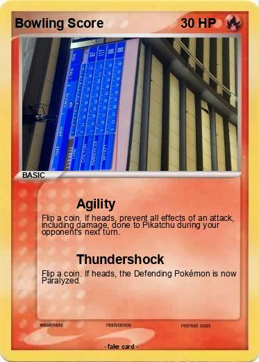 Pokémon Bowling Score - Agility - My Pokemon Card