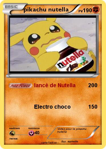 Pokémon pikachu nutella 7 7 - lancé de Nutella - Ma carte Pokémon