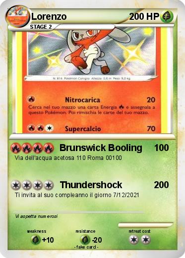 Pokémon Lorenzo 247 247 - Brunswick Booling - My Pokemon Card