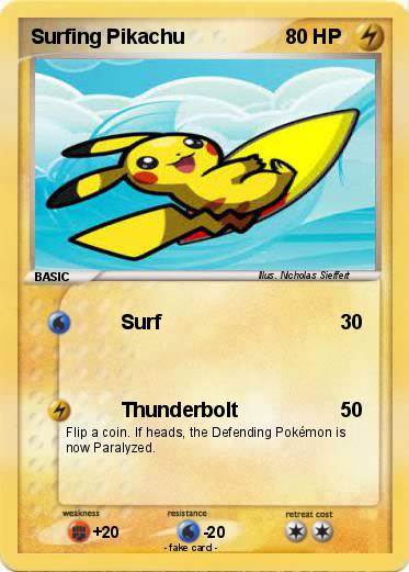 Pokémon Surfing Pikachu 130 130 - Surf - My Pokemon Card