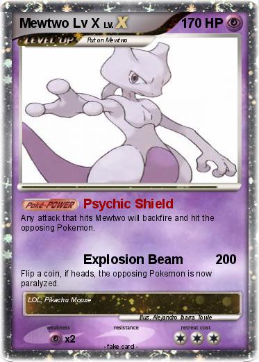 Pokémon Mewtwo Lv X 82 82 - Psychic Shield - My Pokemon Card