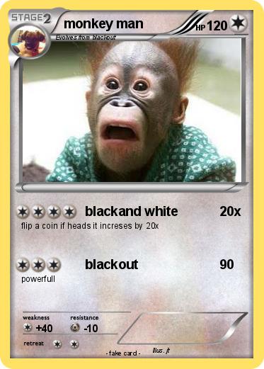 Pokémon monkey man 76 76 - blackand white - My Pokemon Card