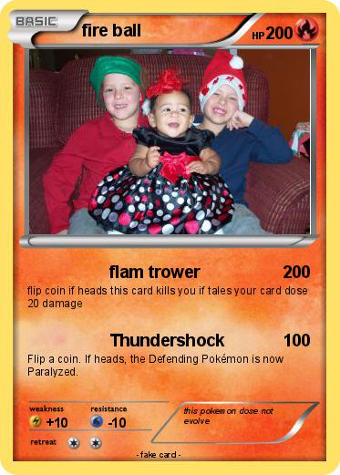 Pokémon fire ball 142 142 - flam trower - My Pokemon Card