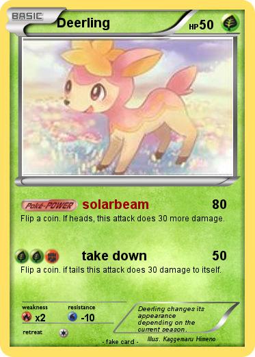 Pokémon Deerling 68 68 - solarbeam - My Pokemon Card