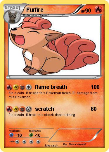 Pokémon Furfire - flame breath - My Pokemon Card