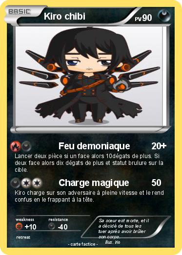 Pokémon Kiro chibi - Feu demoniaque - Ma carte Pokémon