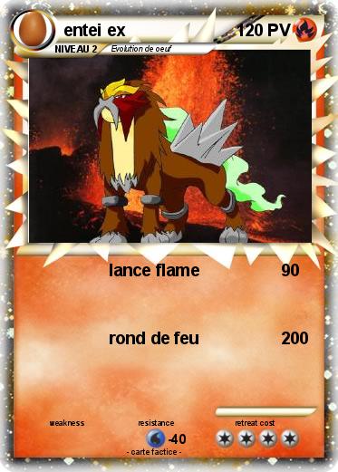 Pokémon entei ex 73 73 - lance flame - Ma carte Pokémon
