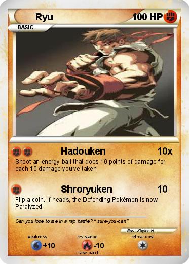Pokémon Ryu 304 304 - Hadouken - My Pokemon Card