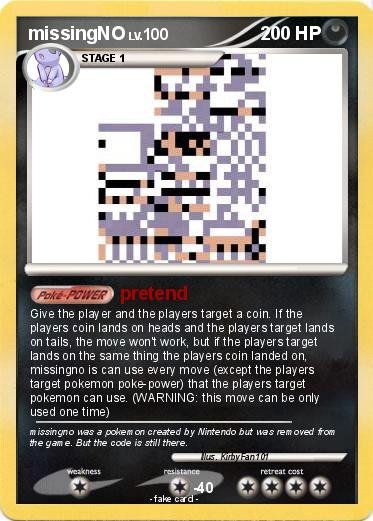Pokémon missingNO 1496 1496 - pretend - My Pokemon Card