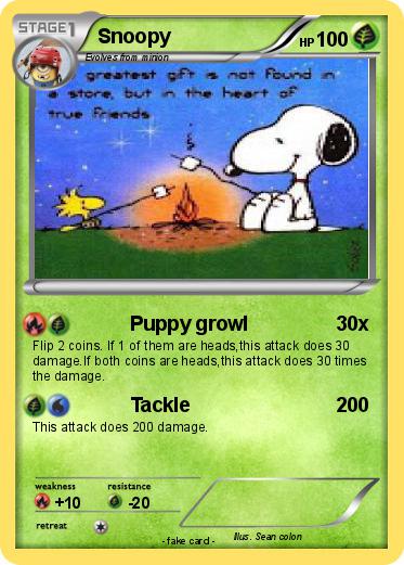 Pokémon Snoopy 266 266 - Puppy growl - My Pokemon Card