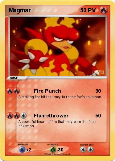 Pokémon Magmar 12 12 - Fire Punch - Ma carte Pokémon
