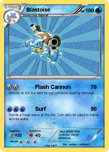 Pokémon Blastoise 1858 1858 - Flash Cannon - My Pokemon Card