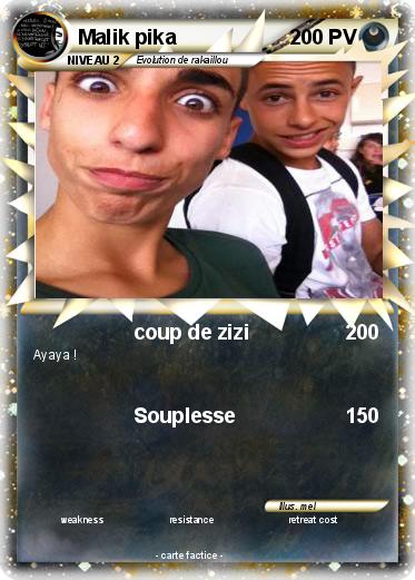 Pokémon Malik pika - coup de zizi - Ma carte Pokémon