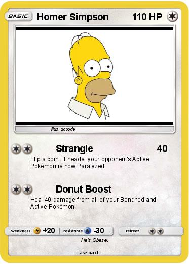 Pokémon Homer Simpson 1303 1303 - Strangle - My Pokemon Card