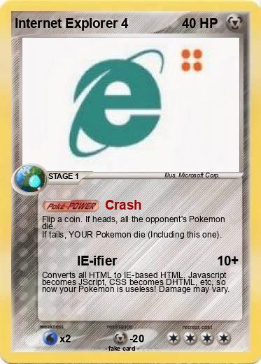 Pokémon Internet Explorer 4 1 1 - Crash - My Pokemon Card