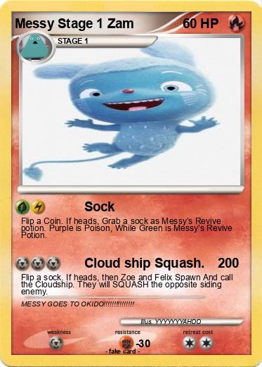 Pokémon Messy Stage 1 Zam - Sock - My Pokemon Card