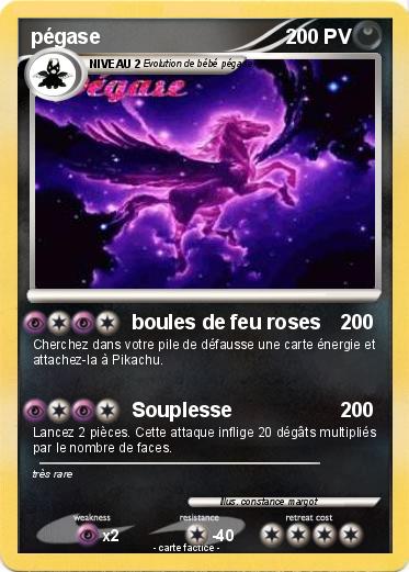 Pokémon pegase 69 69 - boules de feu roses - Ma carte Pokémon