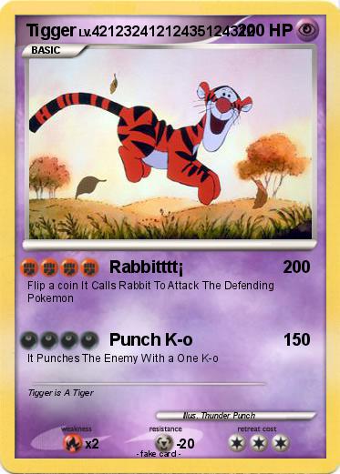 Pokémon Tigger 68 68 - Rabbitttt¡ - My Pokemon Card