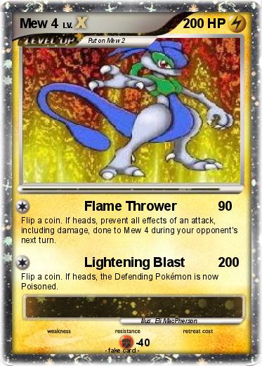 Pokémon Mew 4 20 20 - Flame Thrower - My Pokemon Card