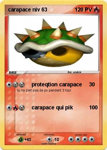 Pokémon carapace niv 63 63 - proteqtion carapace - Ma carte Pokémon