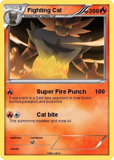 Pokémon Fighting Cat 14 14 - Super Fire Punch - My Pokemon Card