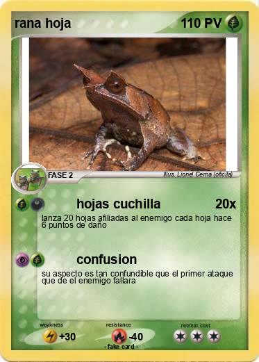 Pokémon rana hoja - hojas cuchilla - Mi carta pokémon