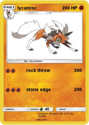 Pokémon lycanroc 178 178 - rock throw - My Pokemon Card