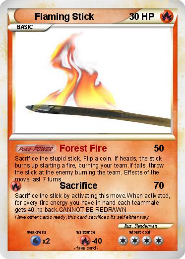 Pokémon Flaming Stick - Forest Fire - My Pokemon Card