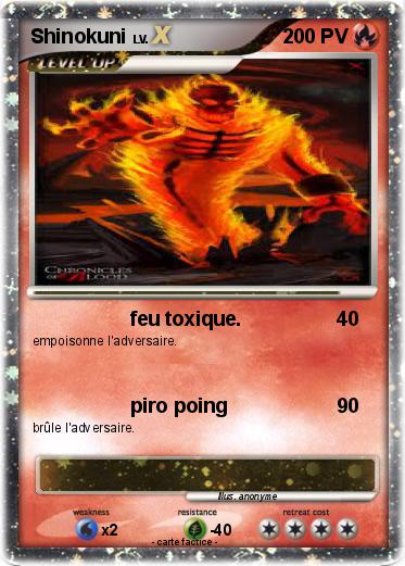 Pokémon Shinokuni - feu toxique. - Ma carte Pokémon