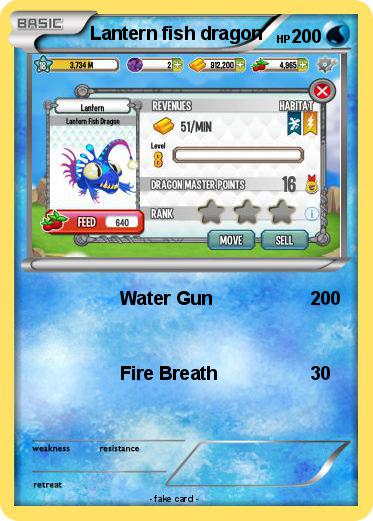 Pokémon Lantern fish dragon - Water Gun - My Pokemon Card