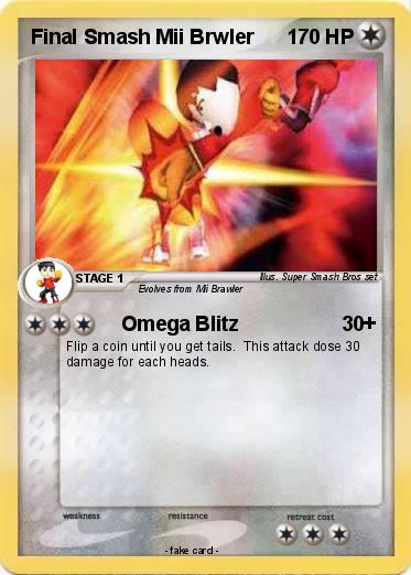 Pokémon Final Smash Mii Brwler - Omega Blitz - My Pokemon Card