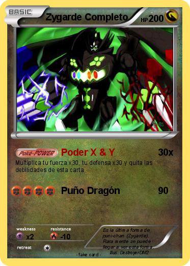 Pokémon Zygarde Completo - Poder X & Y - Mi carta pokémon