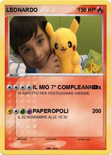 Pokémon LEONARDO 406 406 - IL MIO 7° COMPLEANNO - My Pokemon Card