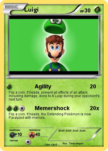 Pokémon Luigi 3195 3195 - Agility - My Pokemon Card