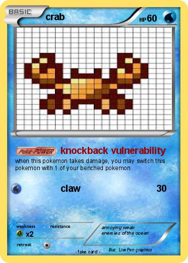 Pokémon crab 83 83 - knockback vulnerability - My Pokemon Card