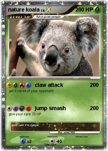 Pokémon nature koala - claw attack - My Pokemon Card