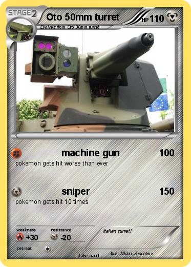 Pokémon Oto 50mm turret - machine gun - My Pokemon Card
