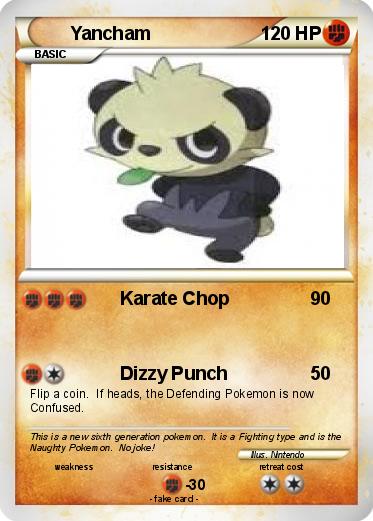 Pokémon Yancham - Karate Chop - My Pokemon Card