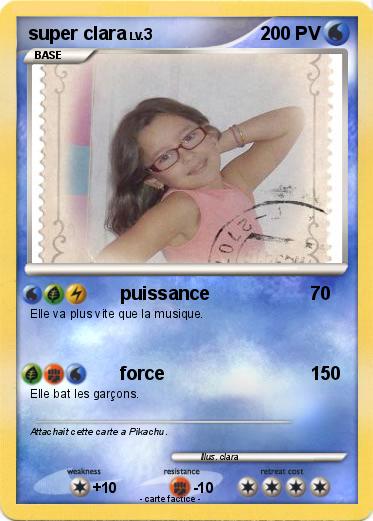 Pokémon super clara - puissance - Ma carte Pokémon