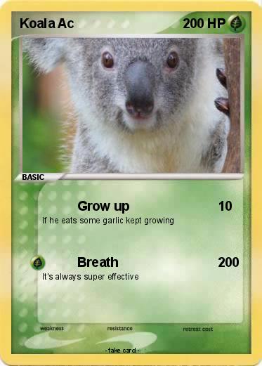 Pokémon Koala Ac - Grow up - My Pokemon Card