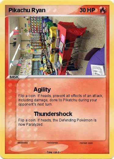 Pokémon Pikachu Ryan 1 1 - Agility - My Pokemon Card