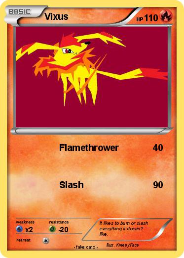 Pokémon Vixus 1 1 - Flamethrower - My Pokemon Card