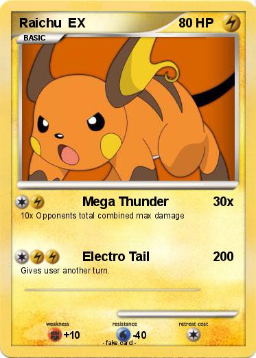 Pokémon Raichu EX 214 214 - Mega Thunder - My Pokemon Card